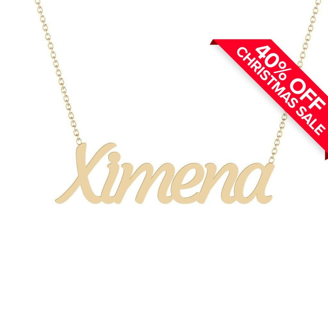 Ximena Name Necklace 14K Yellow Gold 14K Rose Gold 14K - Etsy