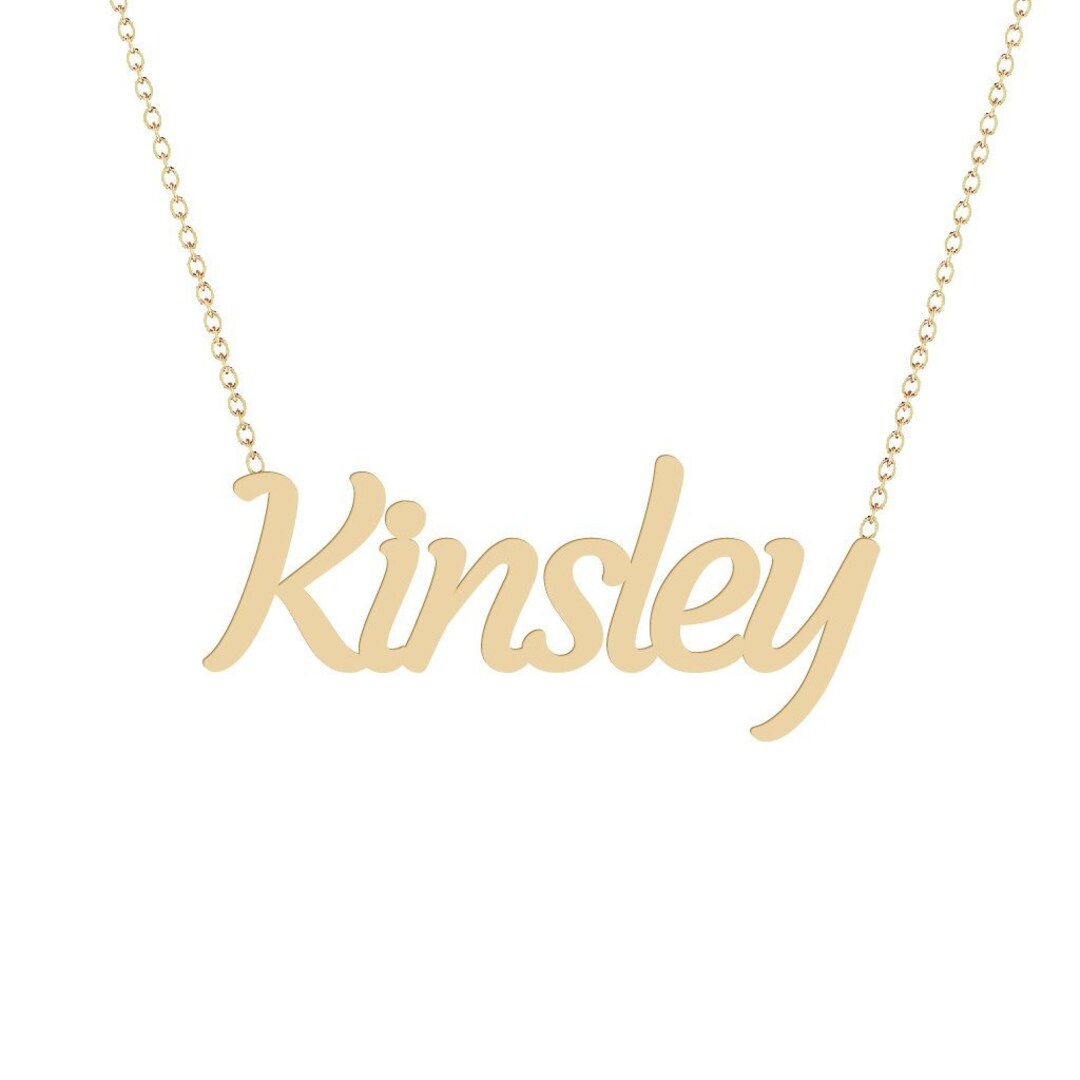 Kinsley Name Necklace 14K Yellow Gold - 14K Rose Gold - 14K White Gold ...