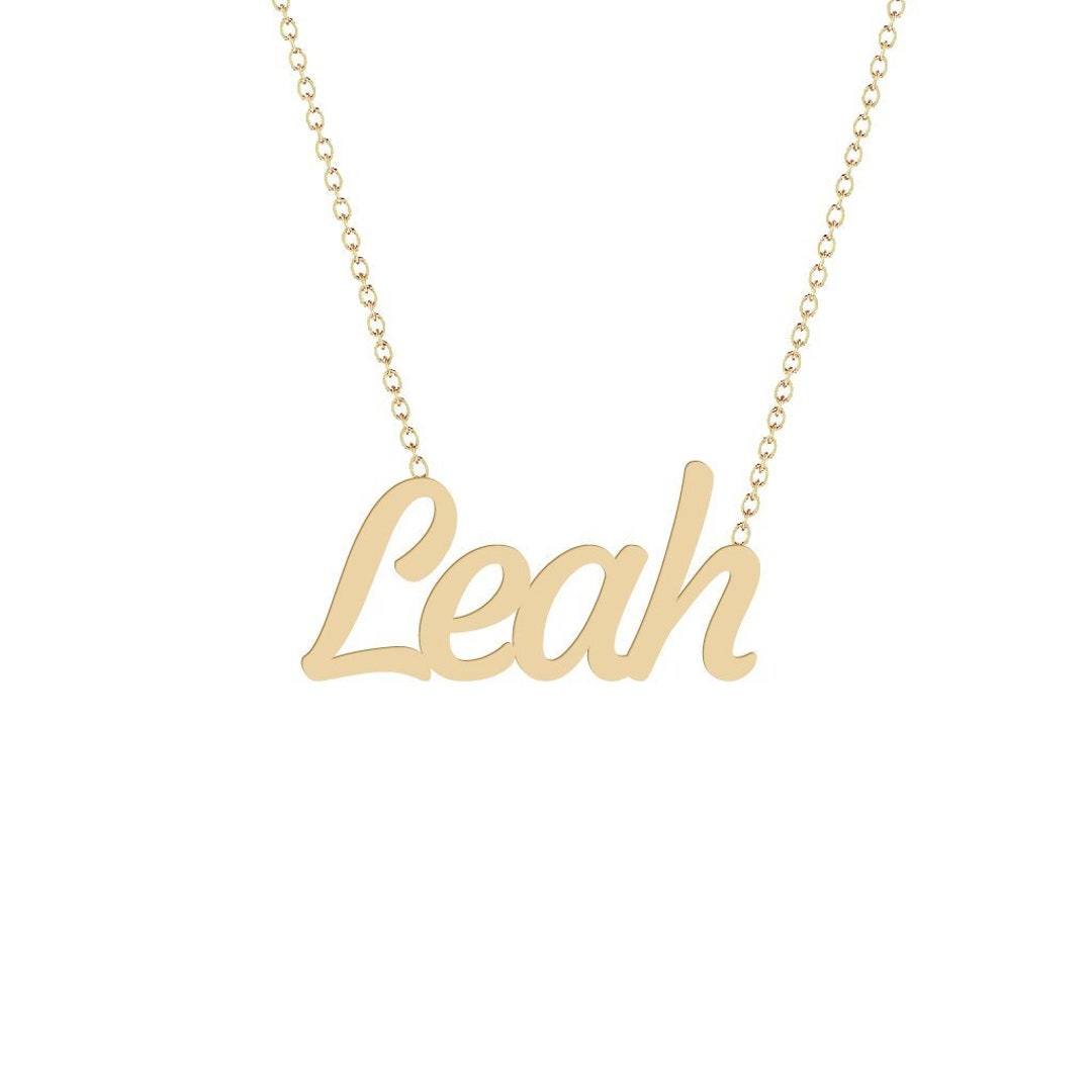 Leah Name Necklace 14K Yellow Gold - 14K Rose Gold - 14K White Gold ...