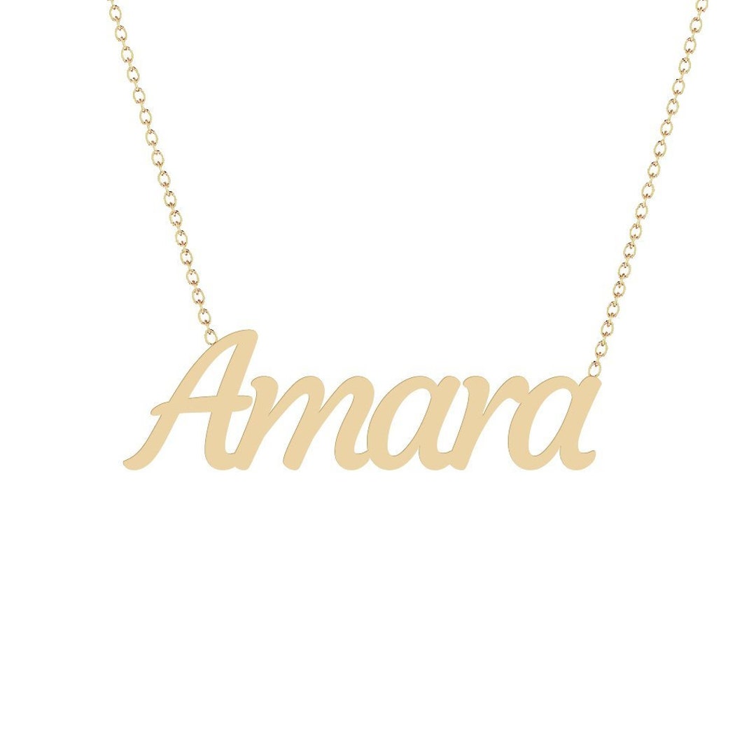Amara Name Necklace Gold - Etsy