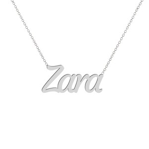 Zara Name Necklace 14K Yellow Gold - 14K Rose Gold - 14K White Gold ...