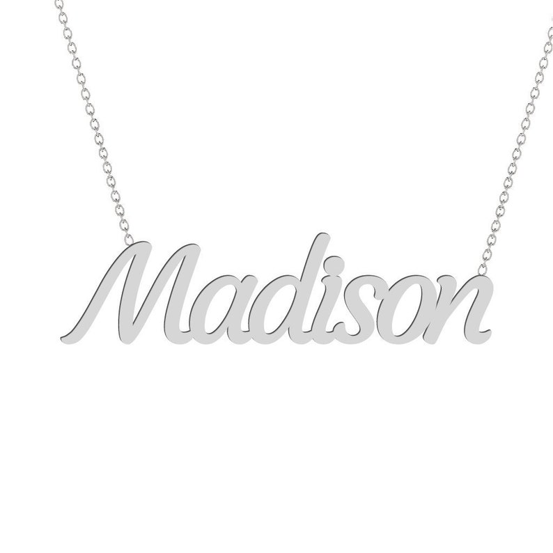 Madison Name Necklace 14K Yellow Gold 14K Rose Gold 14K - Etsy