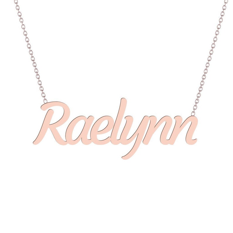 Raelynn Name Necklace 14K Gold 14K Rose Gold 14K White - Etsy