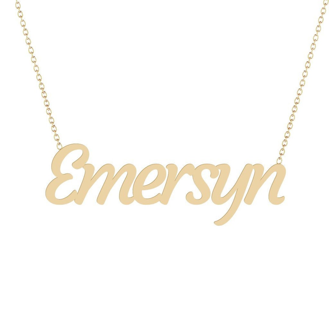 Emersyn Name Necklace 14K Gold - 14K Rose Gold - 14K White Gold ...