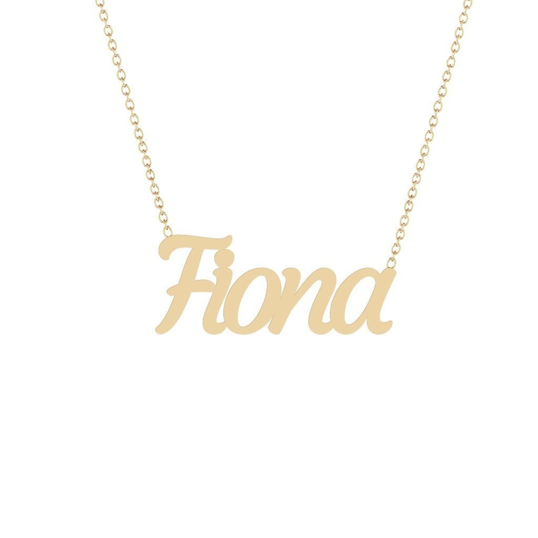 Fiona Name Necklace Gold 14K Rose Gold 14K White Gold - Fiona - Etsy