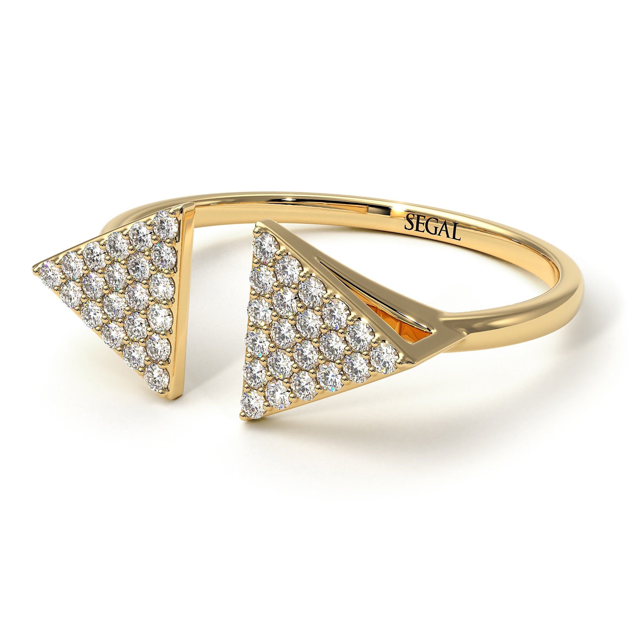 Triangle Diamond Ring Gold 14K-18K Gold Diamond Ring Triangle | Etsy