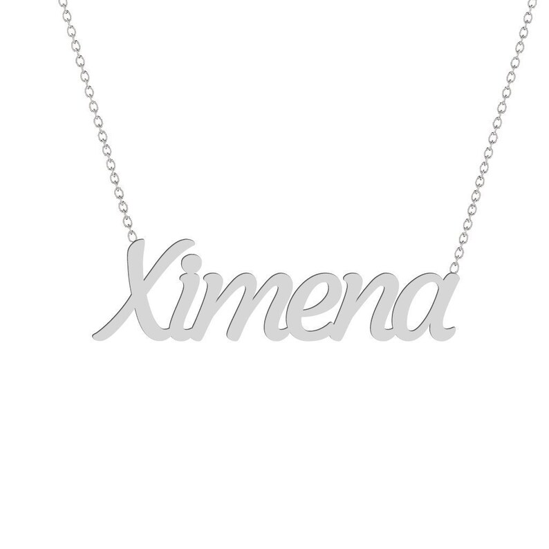 Ximena Name Necklace 14K Yellow Gold 14K Rose Gold 14K - Etsy
