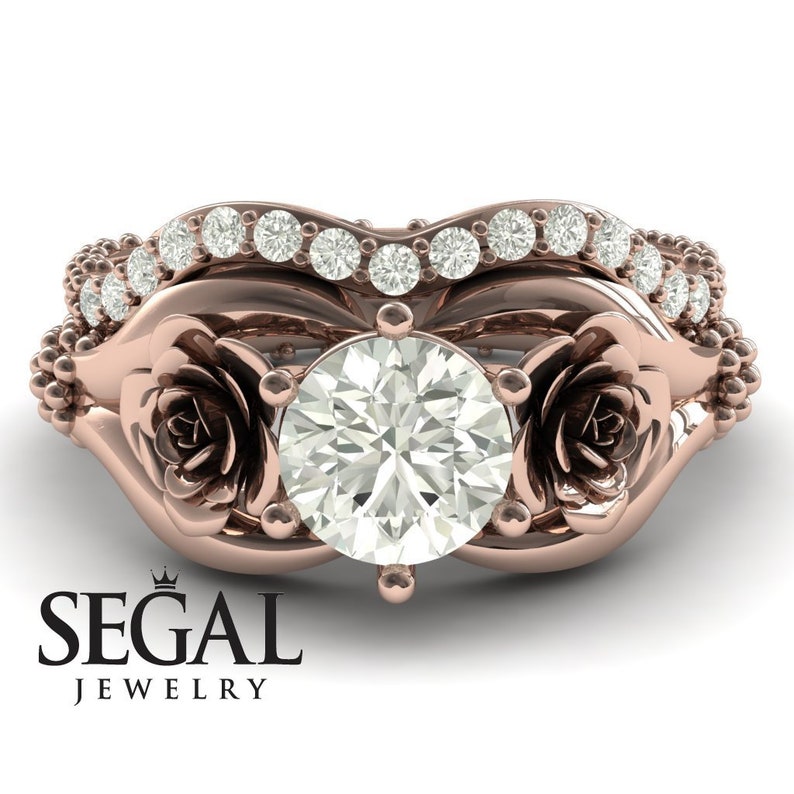 Rose Gold Ring Rose Flower Ring Engagement Ring Luxury Ring Bridal Ring ...