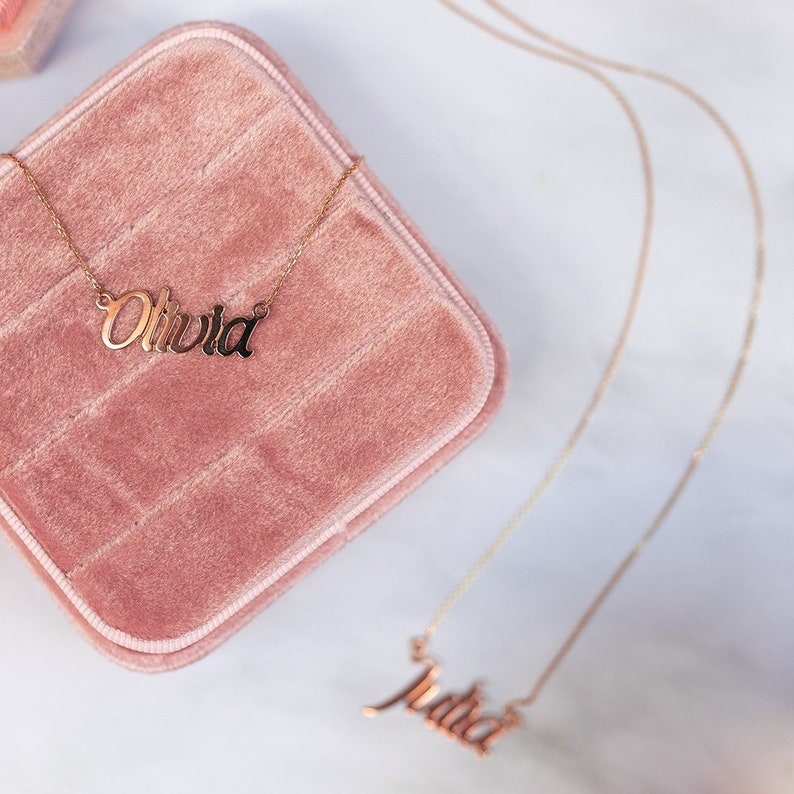 Madison Name Necklace 14K Yellow Gold - 14K Rose Gold - 14K White Gold ...