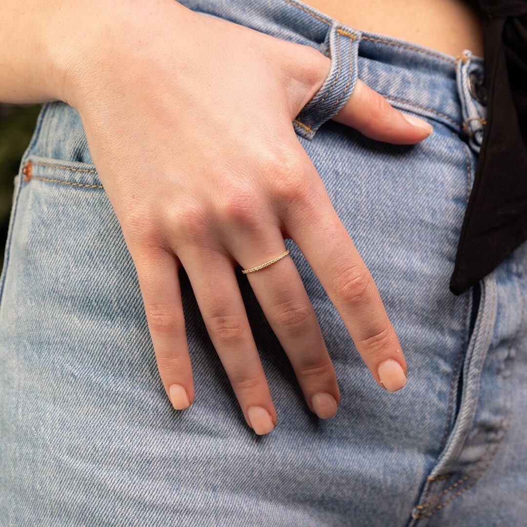 Full Diamond Eternity Band Anniversary Ring in 14k Yellow Gold Ready to ...