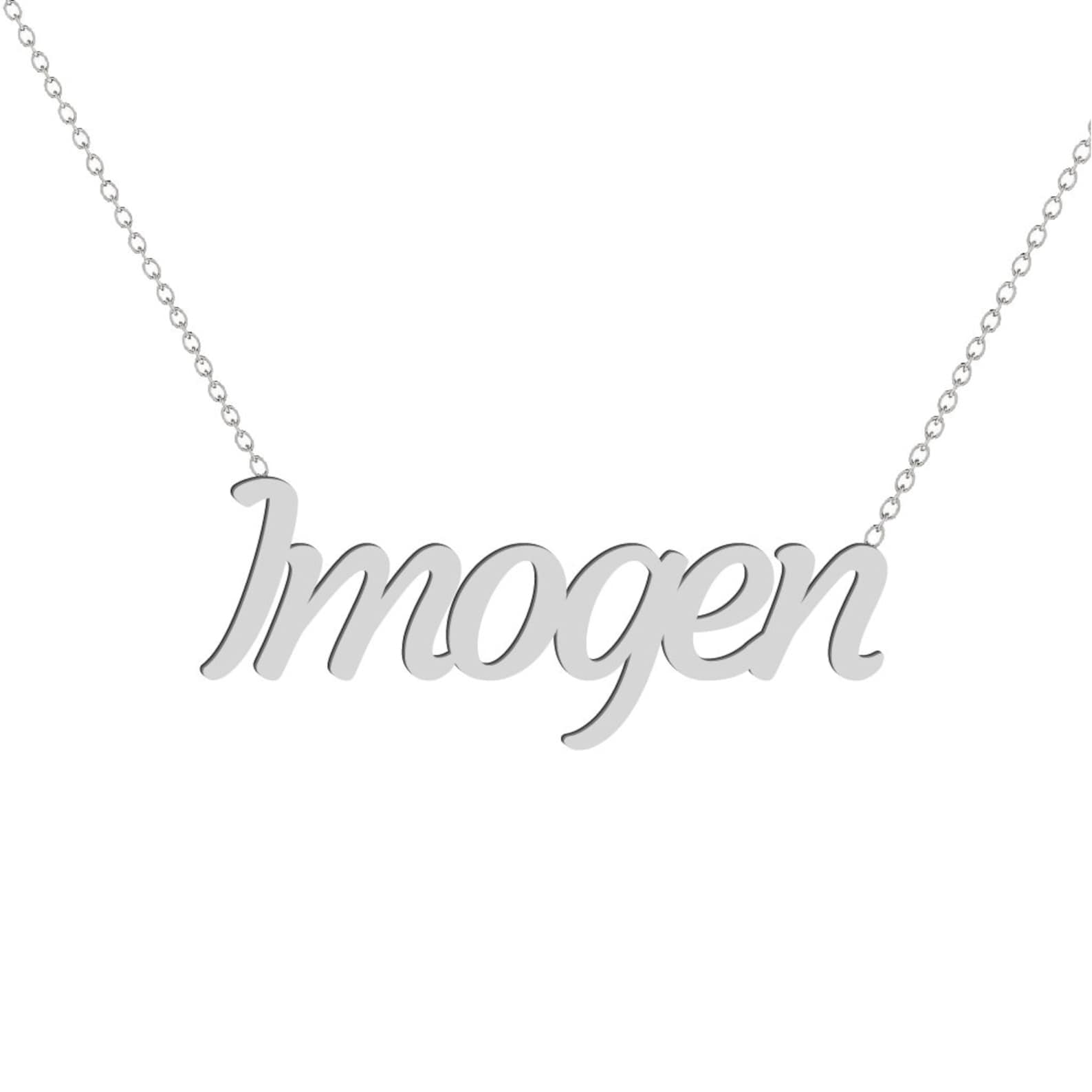 14K Gold Imogen Name Necklace Rose Gold - Yellow Gold - White Gold Name ...