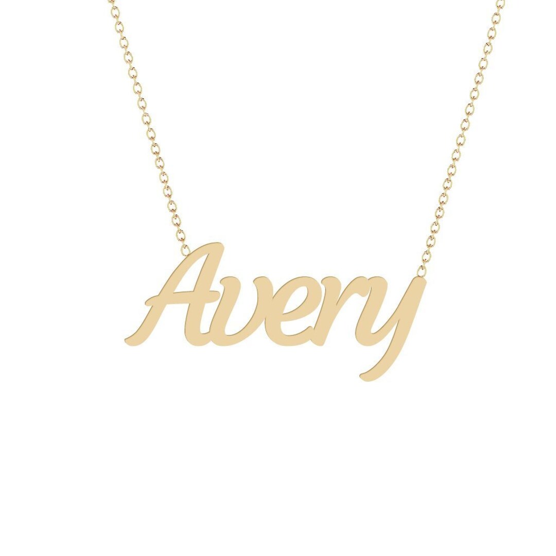Avery Name Necklace Gold - Etsy