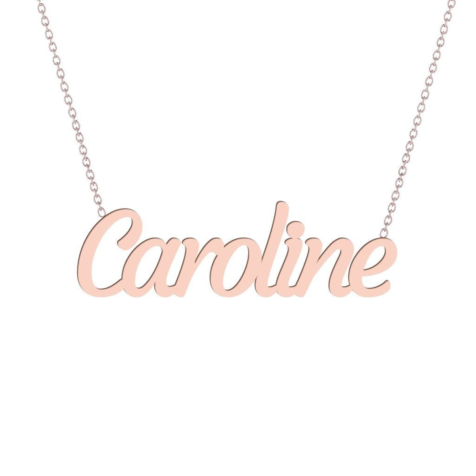 Caroline Name Necklace Gold | Etsy