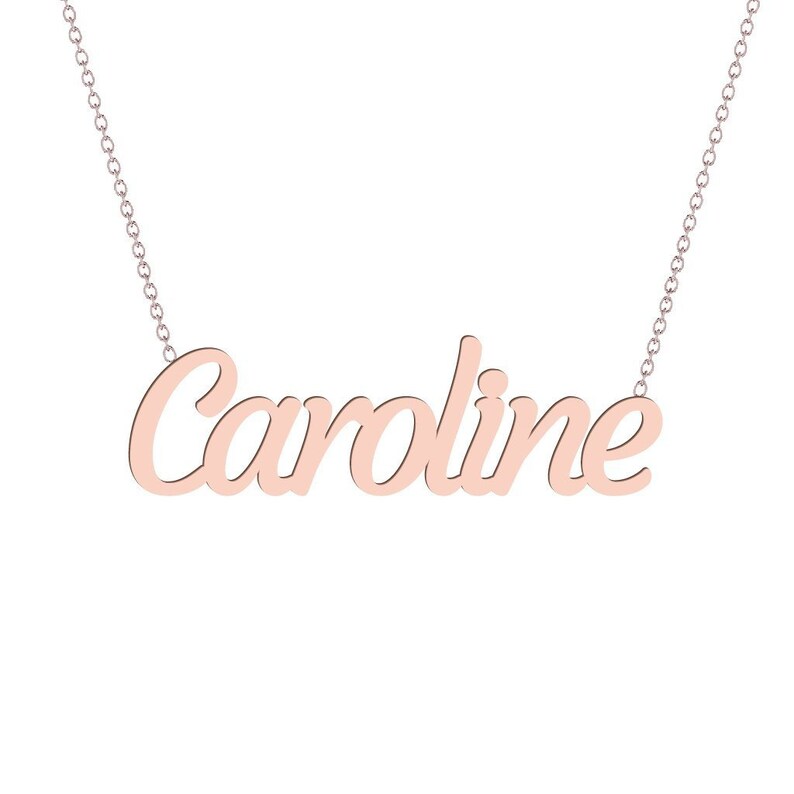 Caroline Name Necklace Gold - Etsy