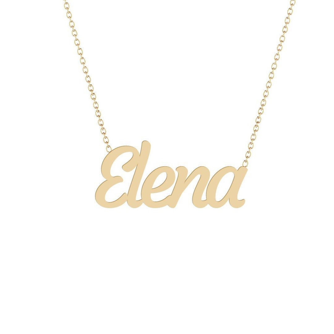 Elena Name Necklace Gold - Etsy