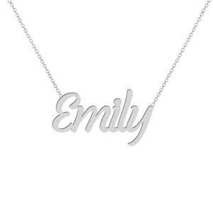 14K Gold Emily Name Necklace Yellow Gold - White Gold - Rose Gold Name ...