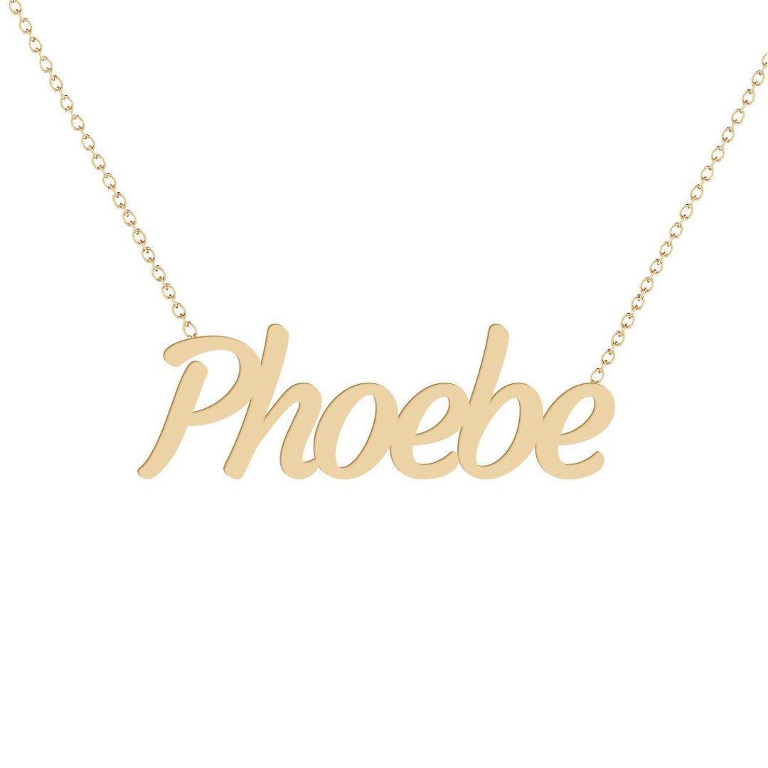 Phoebe Name Necklace 14K White Gold - 14K Rose Gold - 14K Yellow Gold ...