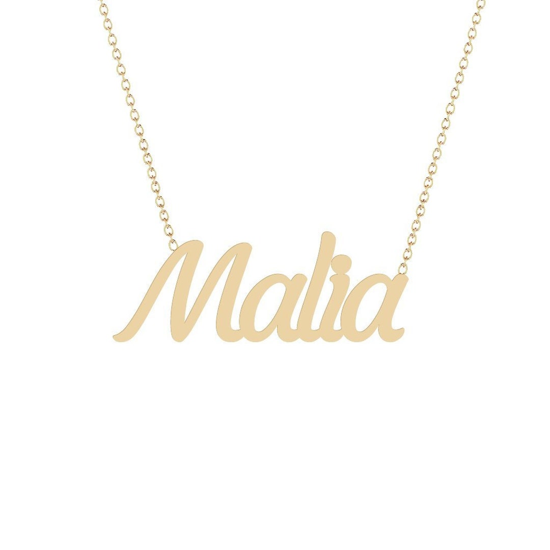 Malia Name Necklace Gold - Etsy