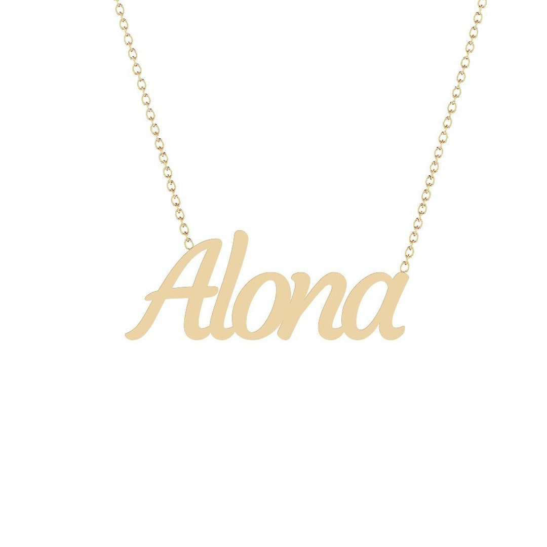 Alona Name Necklace Gold - Etsy