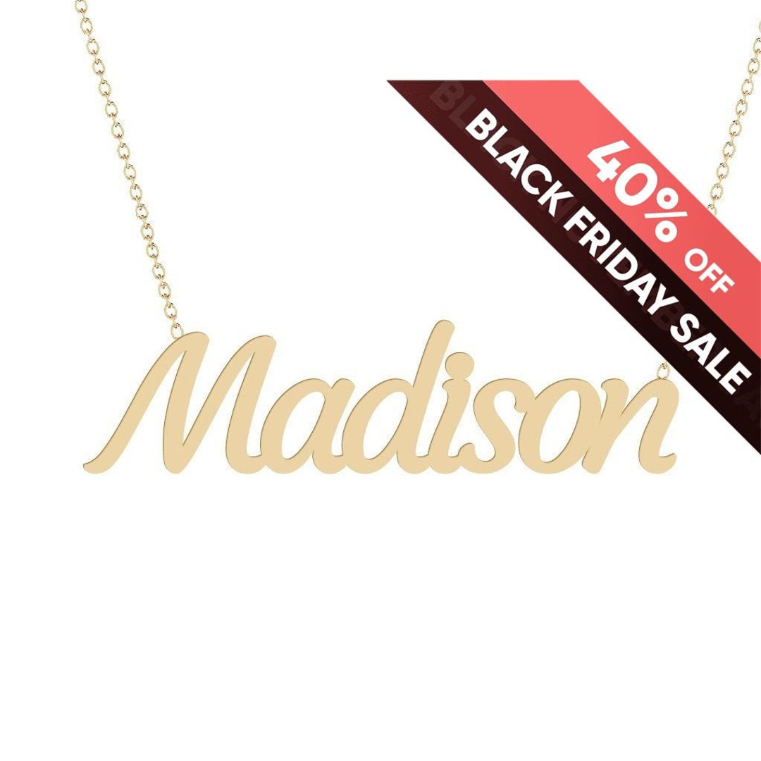 Madison Name Necklace 14K Yellow Gold 14K Rose Gold 14K - Etsy