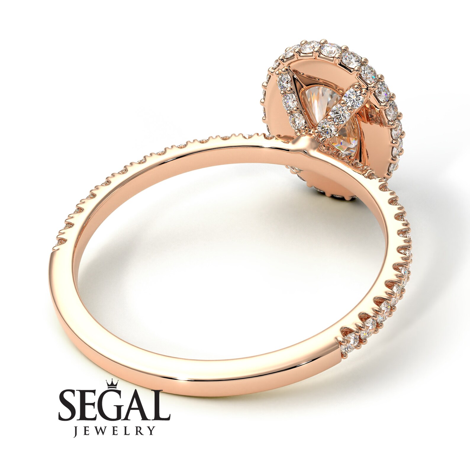 Simple Engagement Ring Rose Gold Oval 1ct Diamond Ring Halo - Etsy