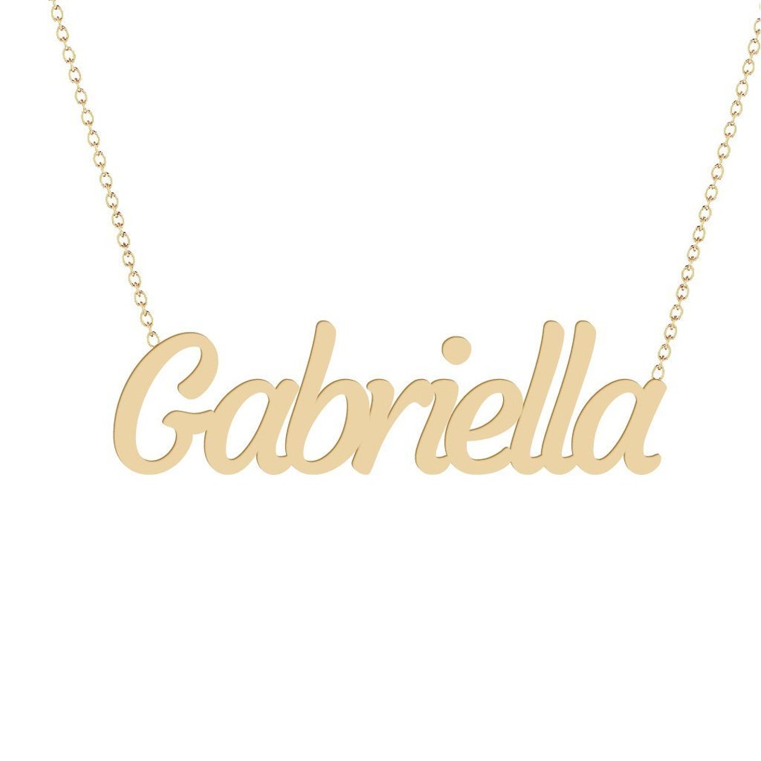 Gabriella Name Necklace 14K Gold - 14K Rose Gold - 14K White Gold ...