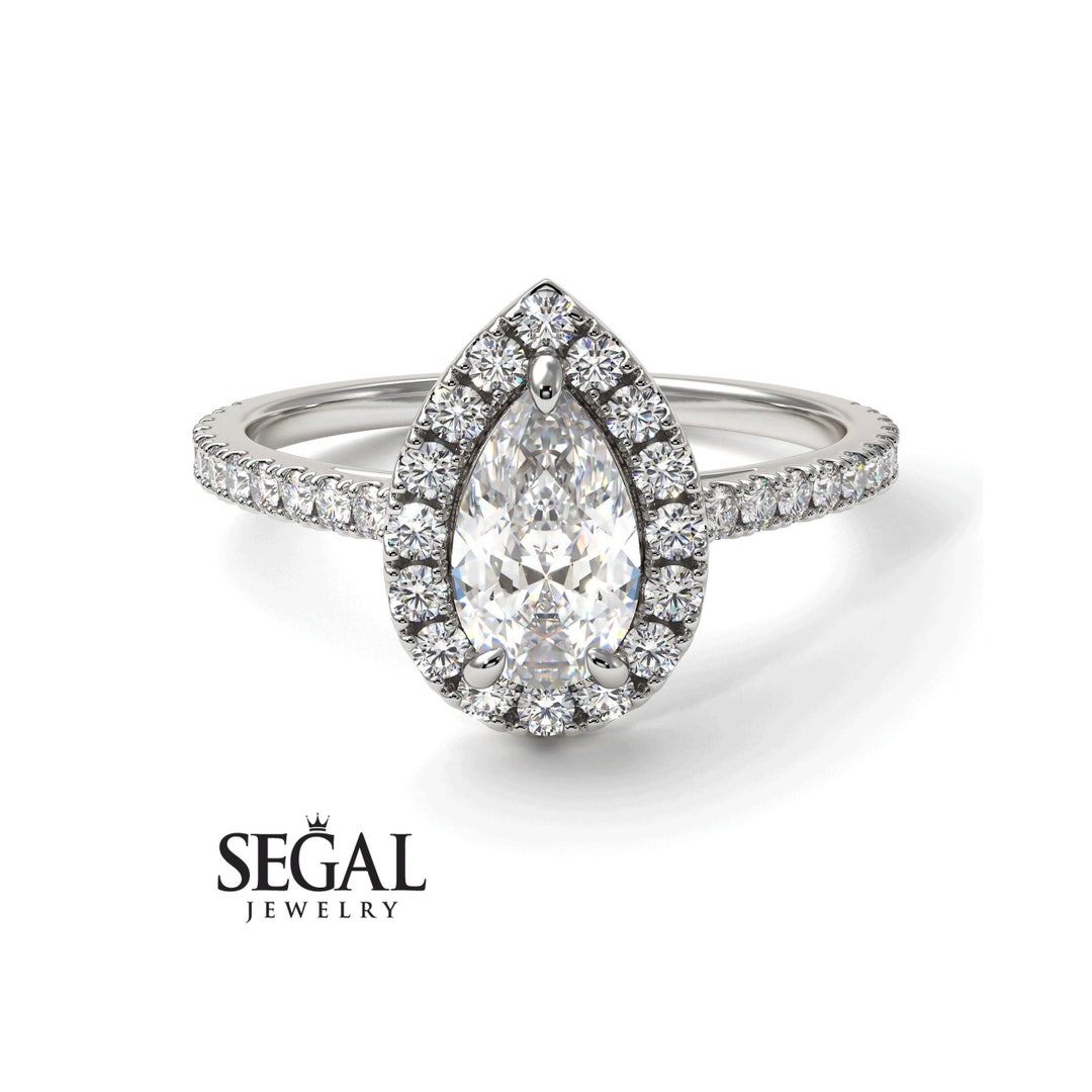 Teardrop Engagement Rings 14k White Gold Diamond Teardrop Engagement ...