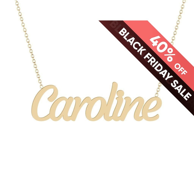 Caroline Name Necklace Gold - Etsy