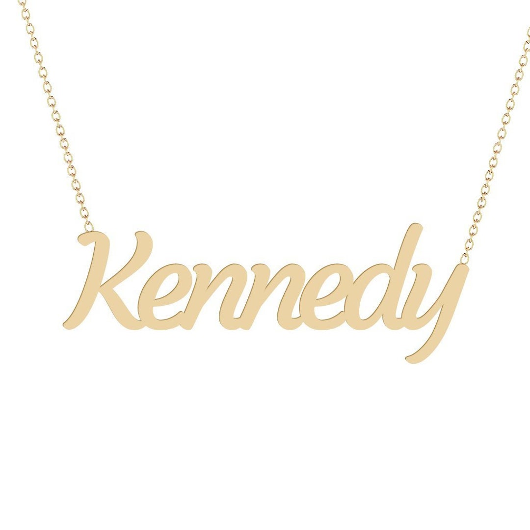 Kennedy Name Necklace 14K Yellow Gold - 14K Rose Gold - 14K White Gold ...