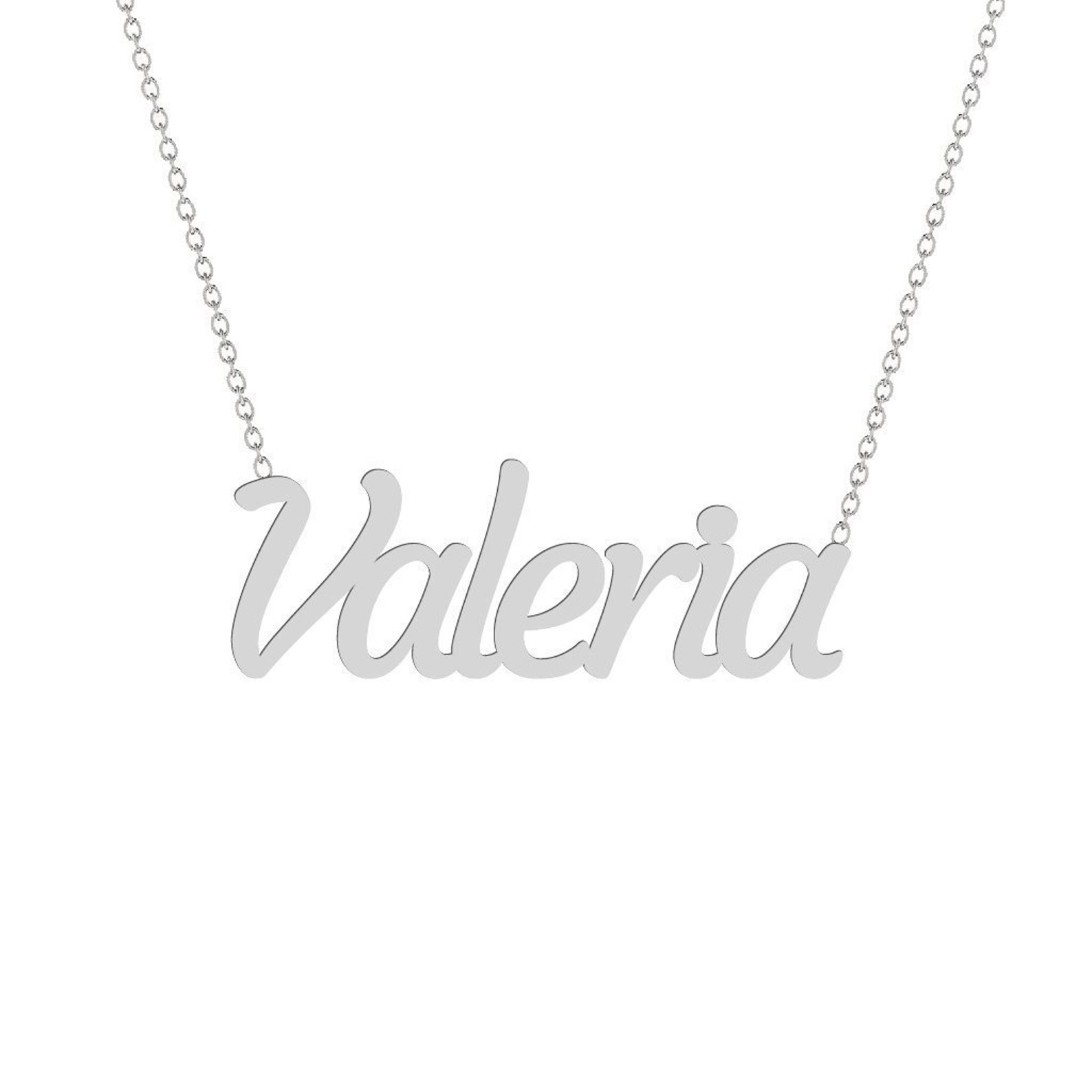 Valeria Name Necklace 14K Yellow Gold 14K Rose Gold 14K | Etsy