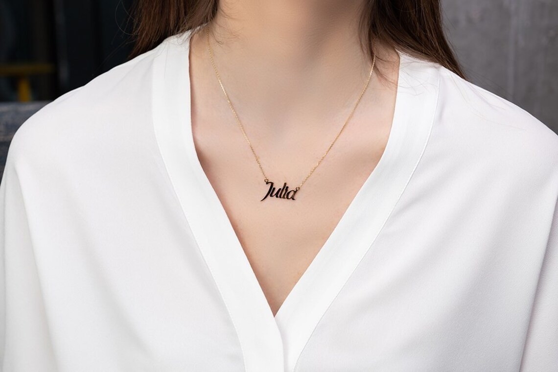 Madison Name Necklace 14K Yellow Gold - 14K Rose Gold - 14K White Gold ...