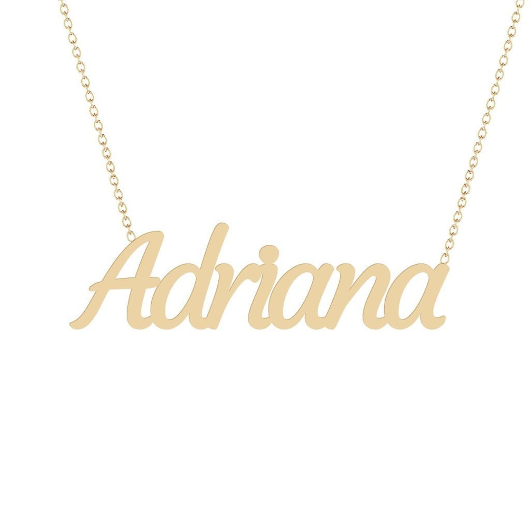 Adriana Name Necklace Gold 14K Rose Gold 14K White Gold - Adriana - Etsy