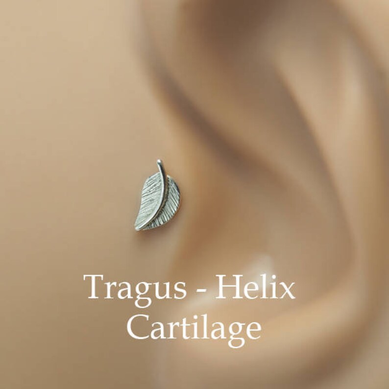 Leaf Helix Stud Helix Stud 16 Gauge Helix Earring 16g - Etsy UK