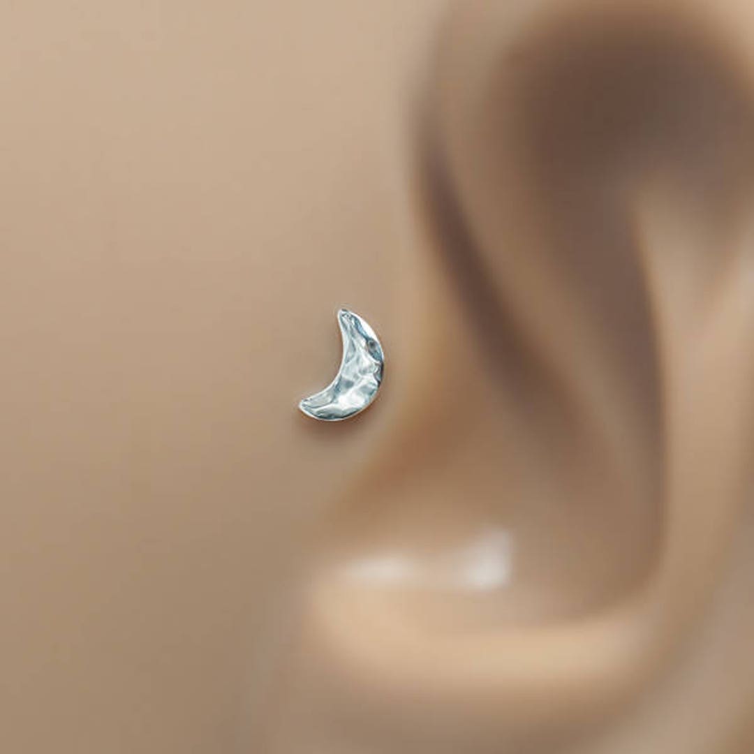 Moon Helix Piercing Tragus Backing 16g Tragus Piercing Moon Tragus ...