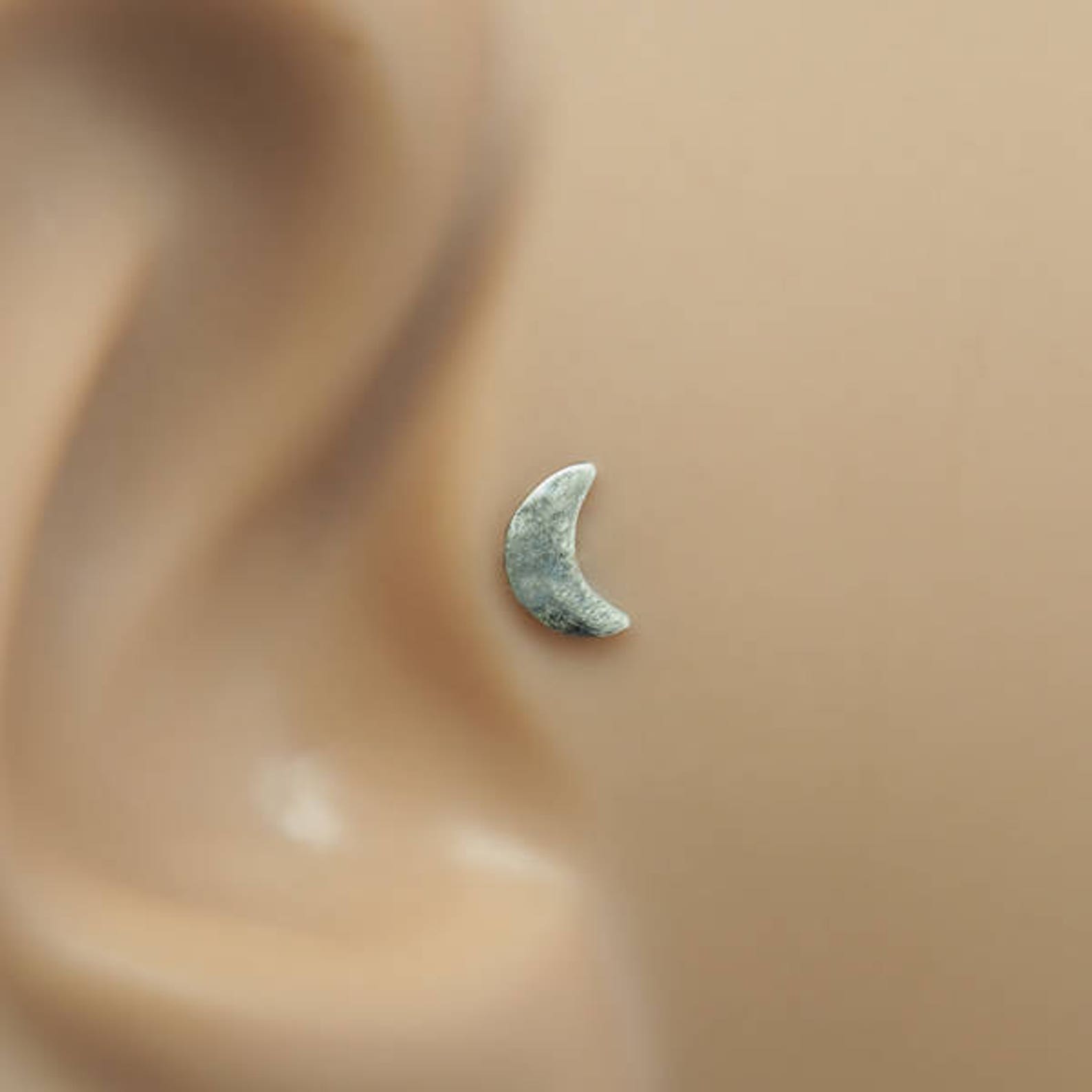 Moon Helix Piercing Tragus Backing 16g Tragus Piercing | Etsy