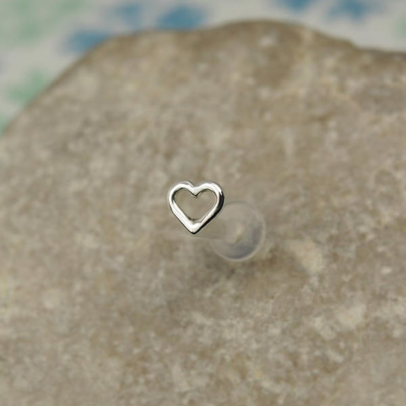 Heart Tragus Earring 16g Tragus Piercing Heart Helix Stud | Etsy