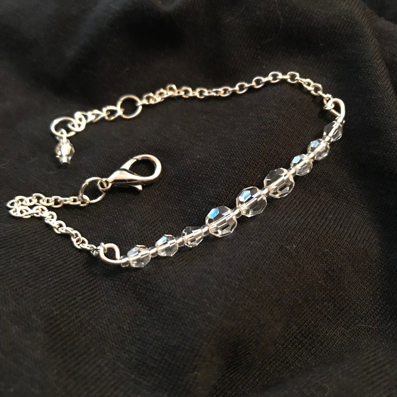 Pulsera de cristal: Cristales Swarovski transparentes - Etsy España