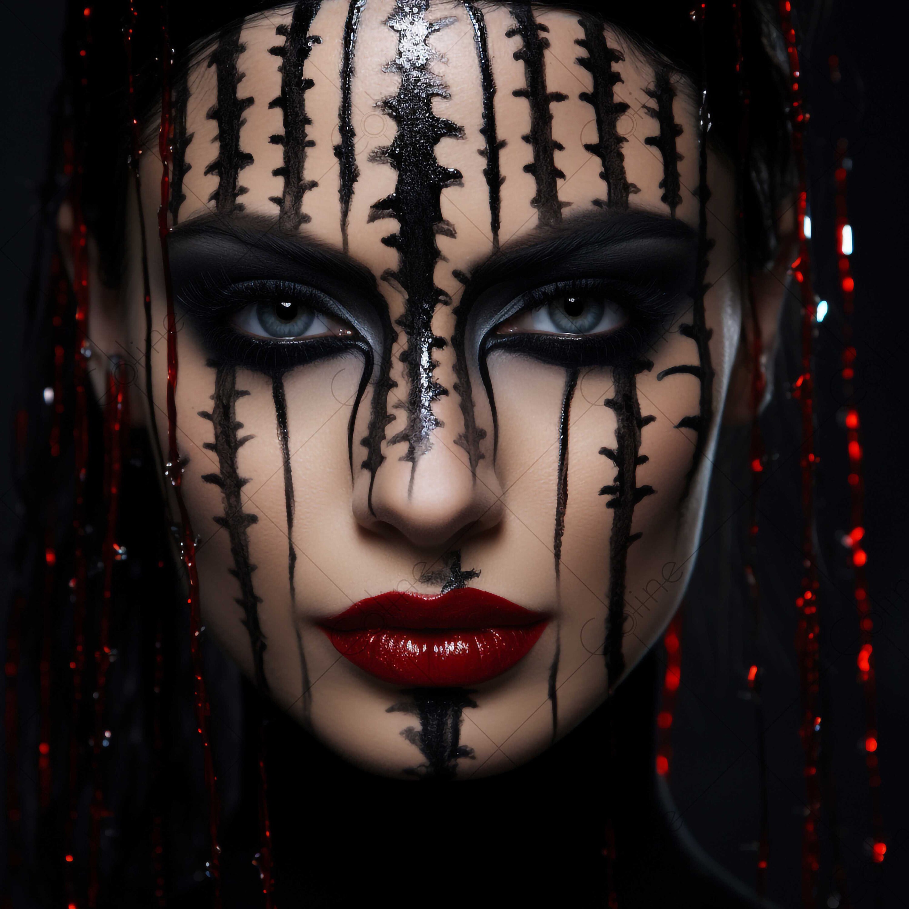 Halloween Woman Face, JPG Digital Download, Horror Scary, Woman Face ...