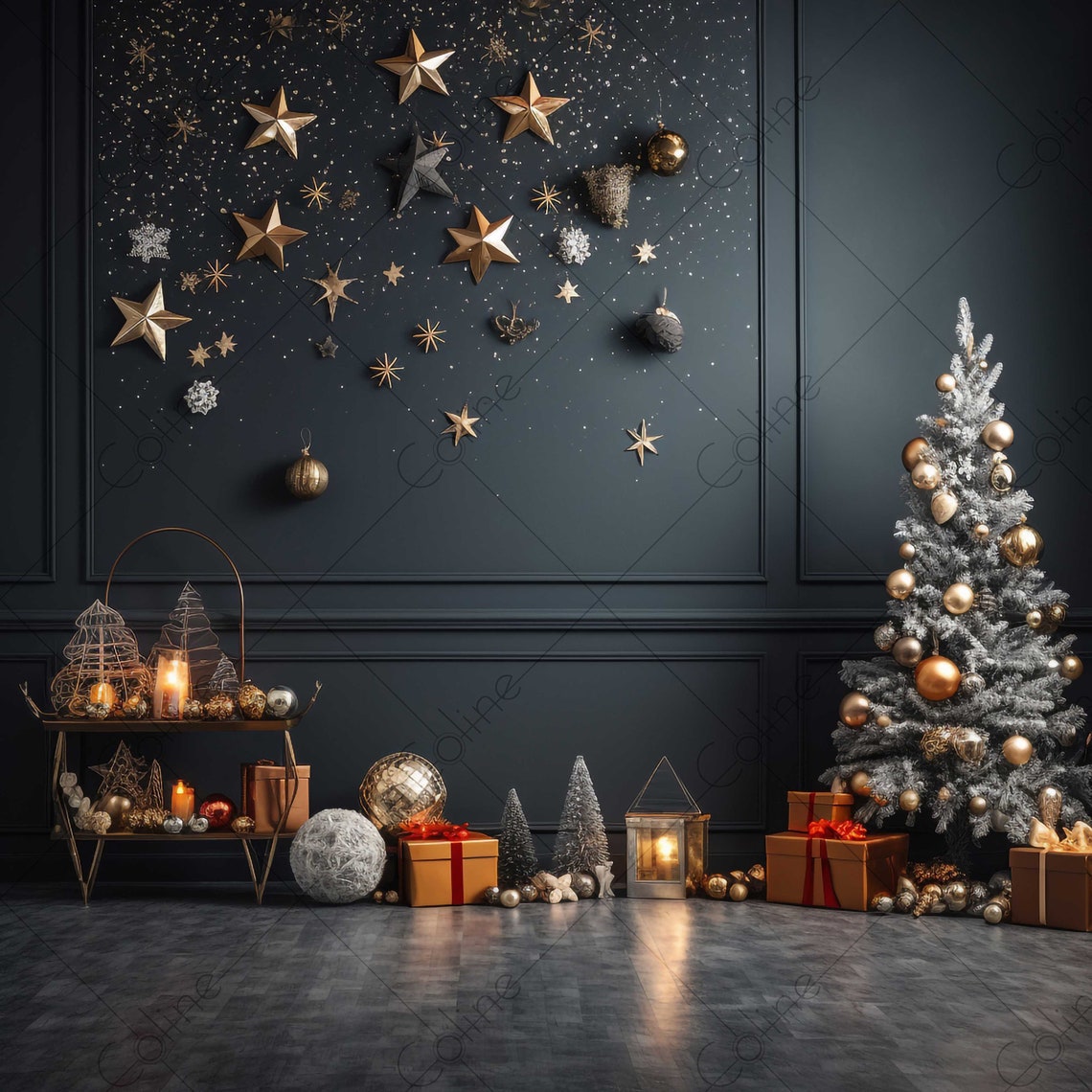Christmas Backdrop, Christmas Tree Xmas, Background, JPG Digital ...