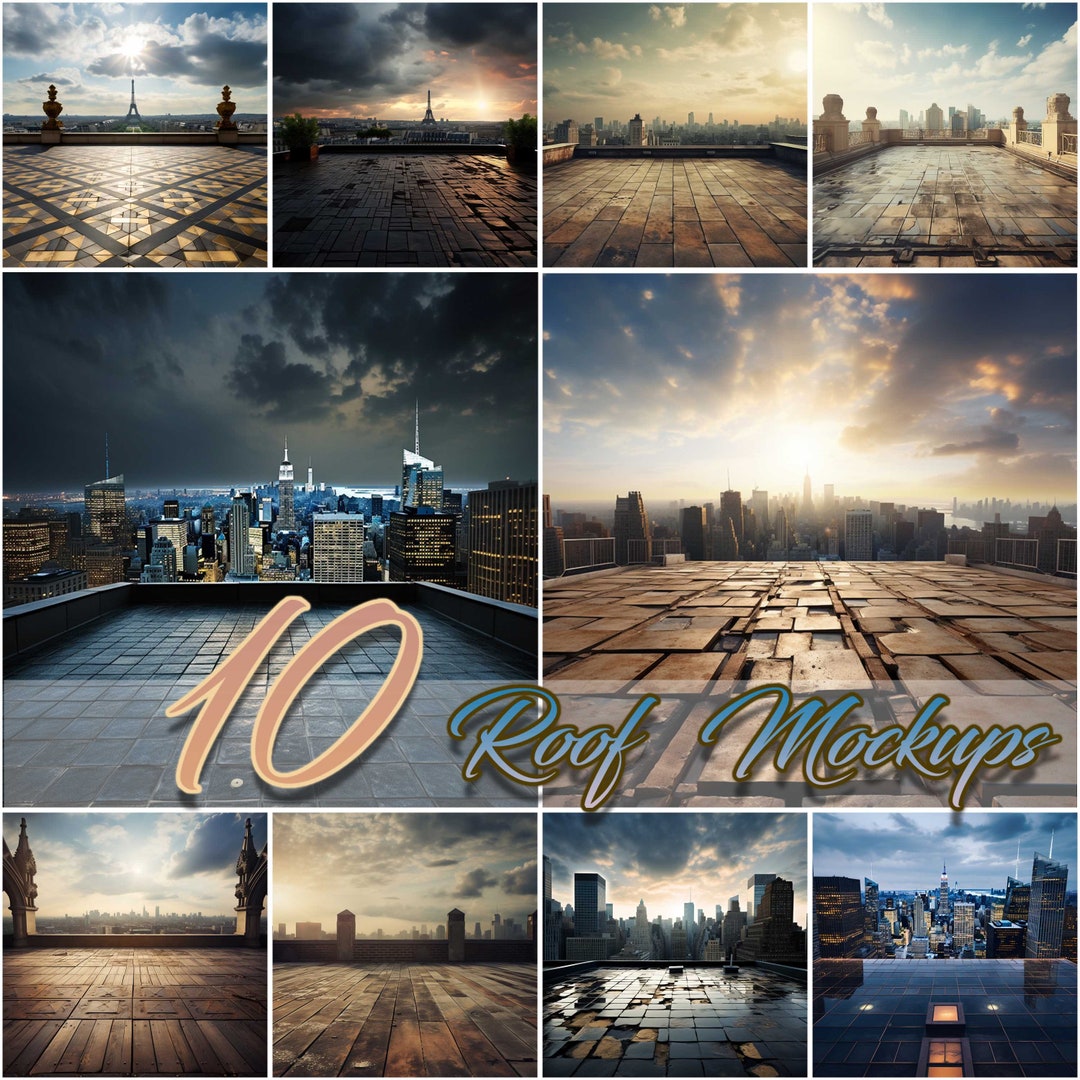 10 Roof Backdrops Bundle JPG Files, Fashion Mockup Background, JPG ...