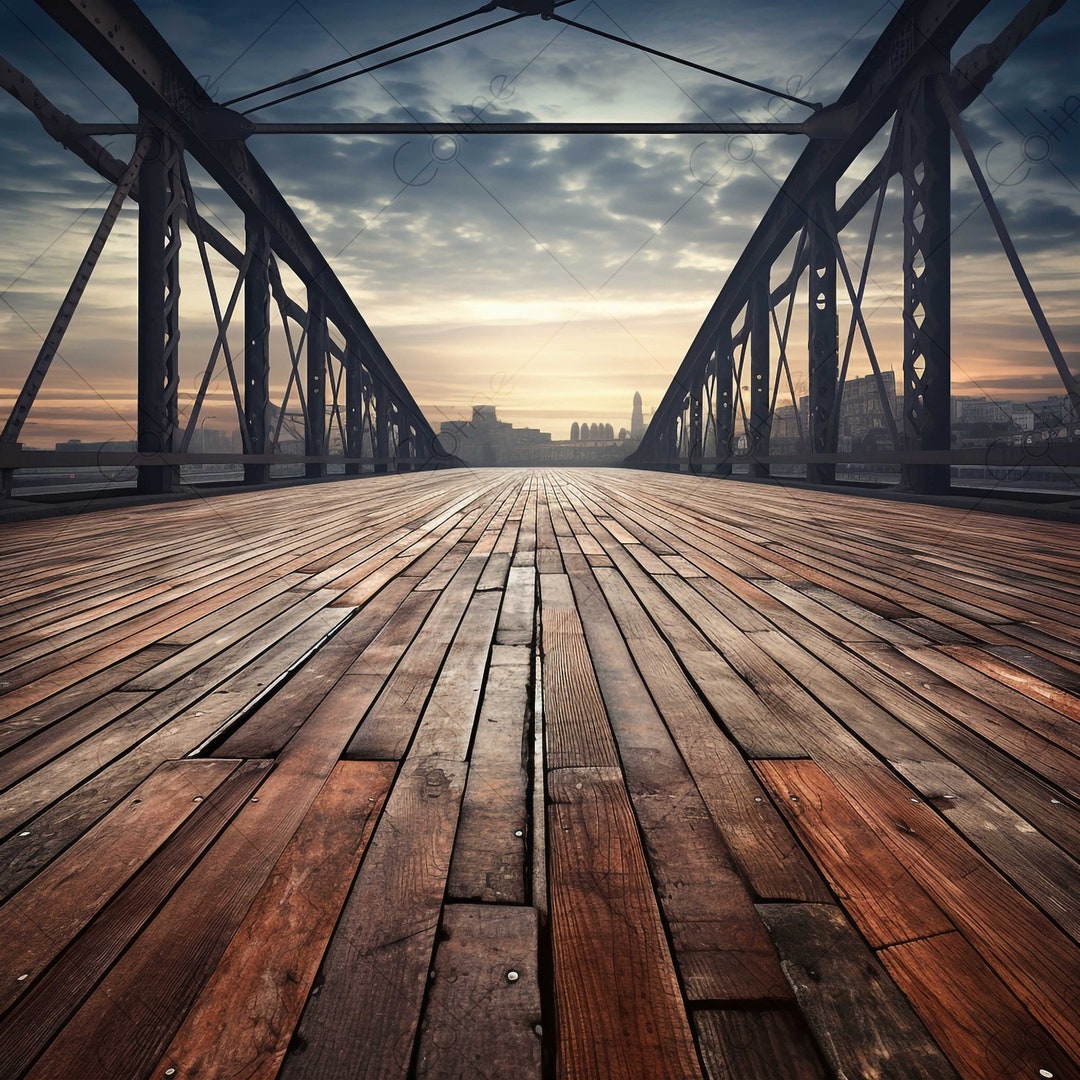 Bridge Wood Backdrop, Dark Bridge Wedding Background, JPG Digital ...