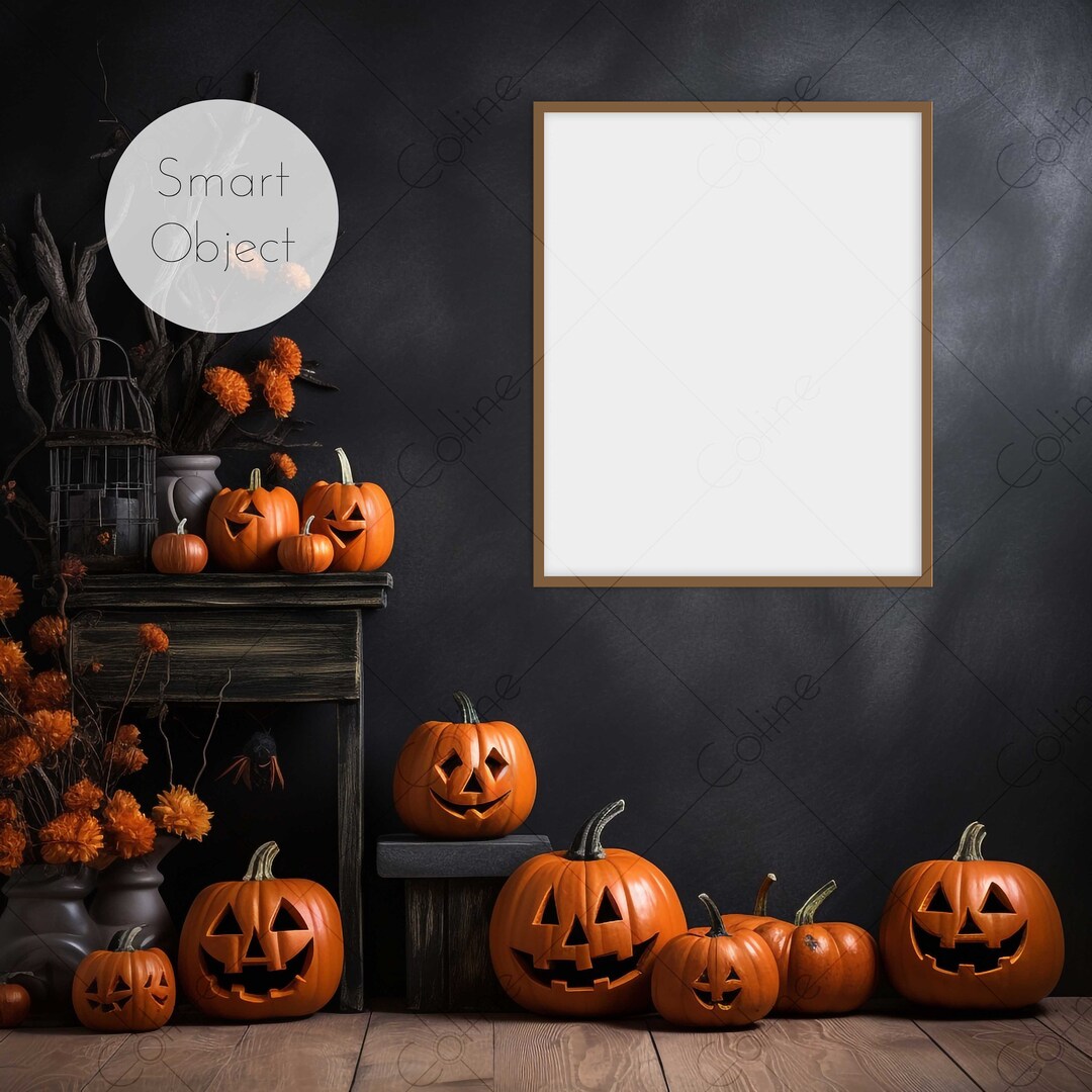 Smart Object Halloween Frame, Mockup With Smart Object, Halloween ...