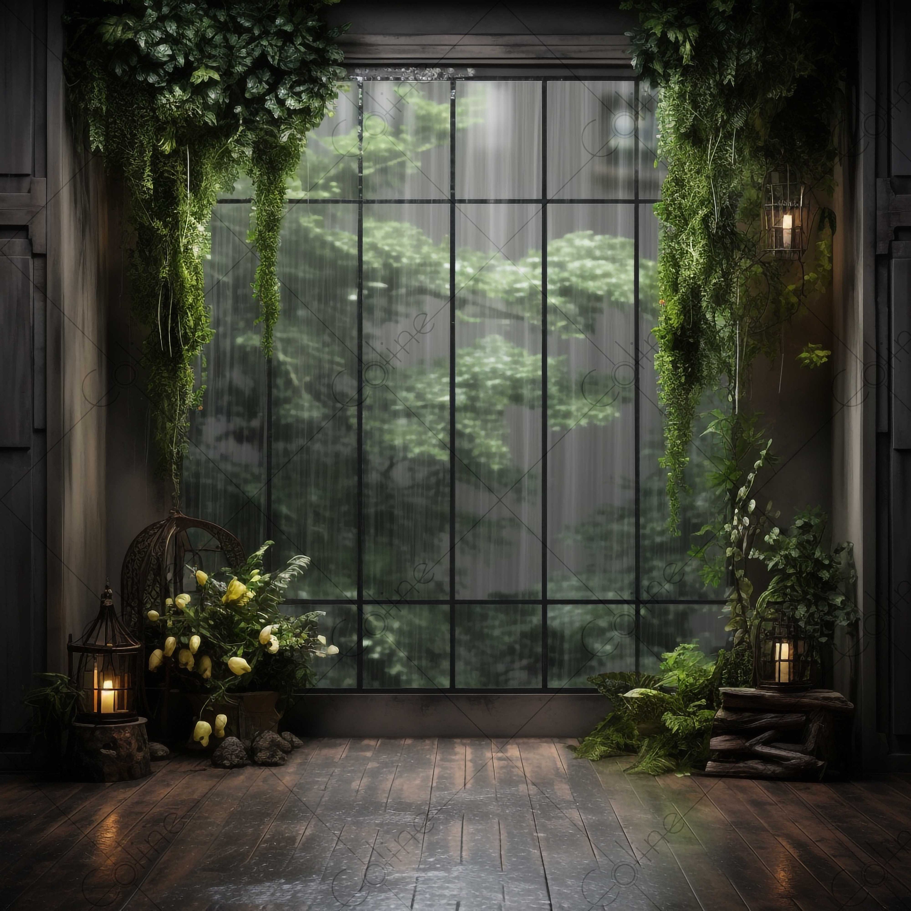 Green Floral Digital Backdrop, JPG Digital Background, Background ...