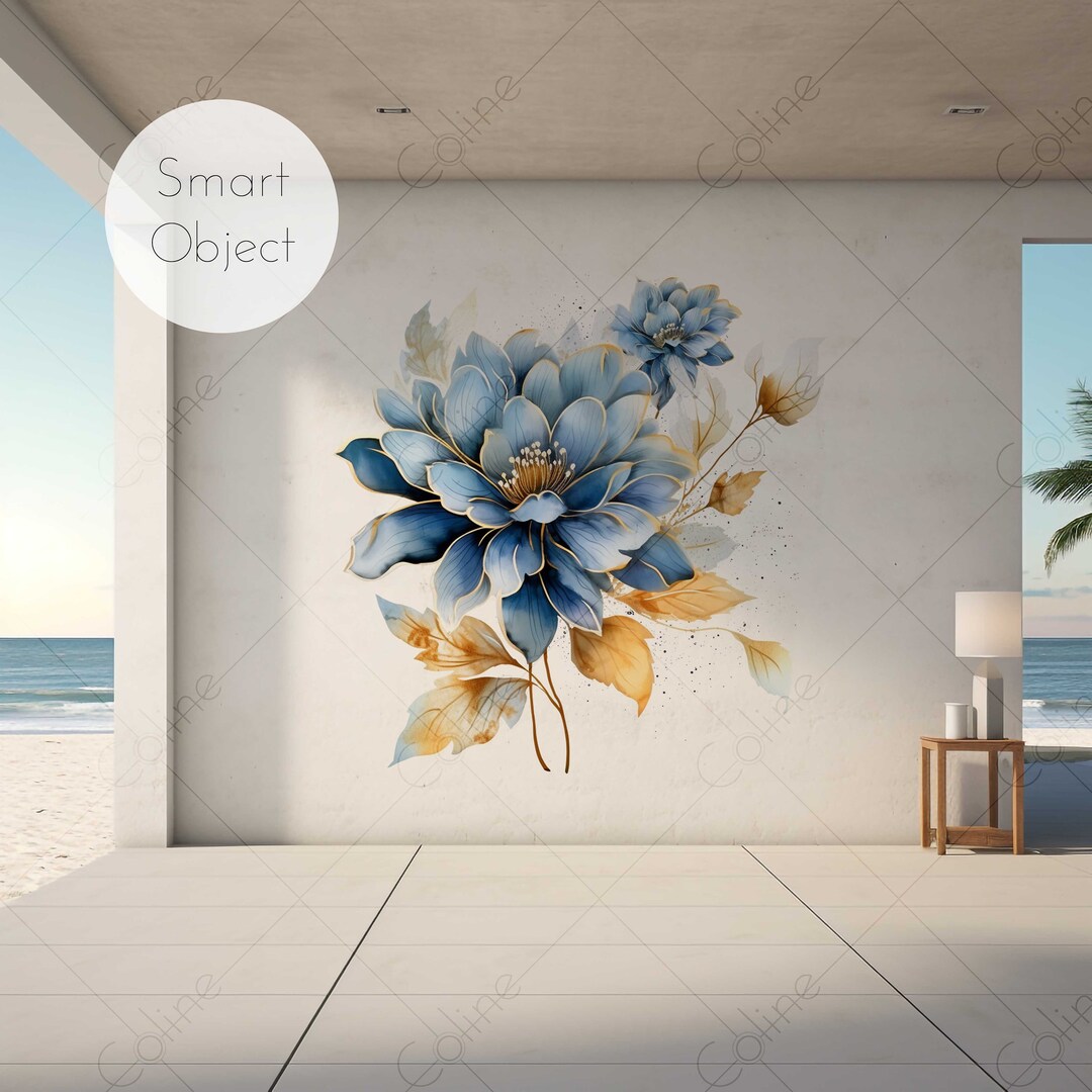 Blank Wall Mockup With Smart Object, PSD Digital Download, Beach House ...