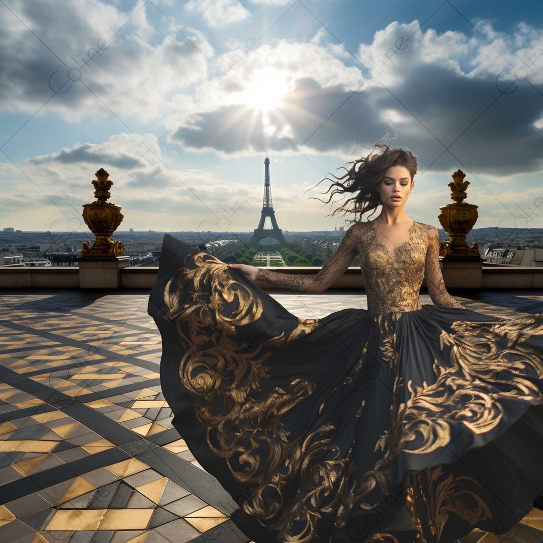 Roof Building Paris Backdrop, Roof Wedding Background, JPG Digital ...