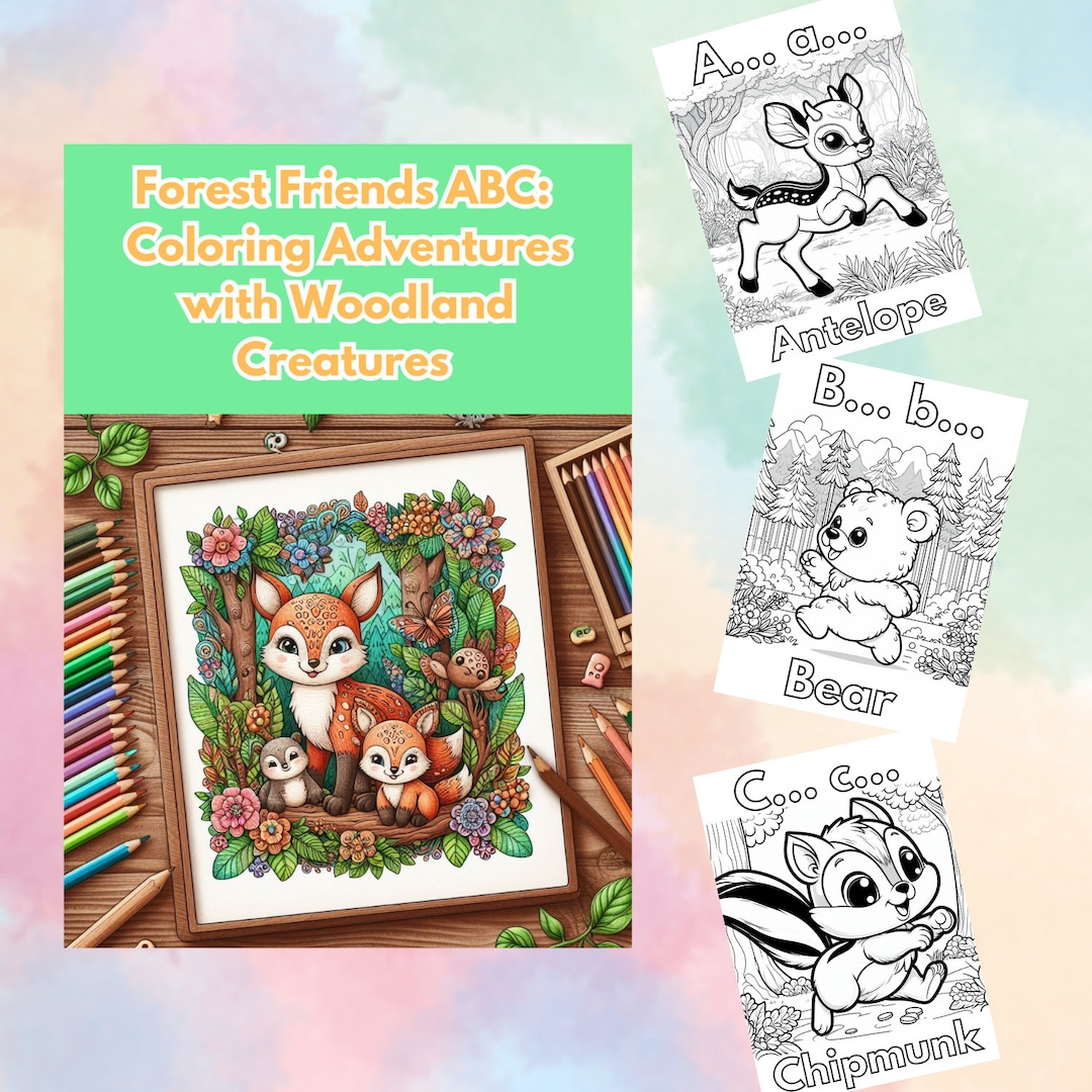 Woodland Colouring Booklet, Unisex Kids Gender Neutral Forest Friends ...