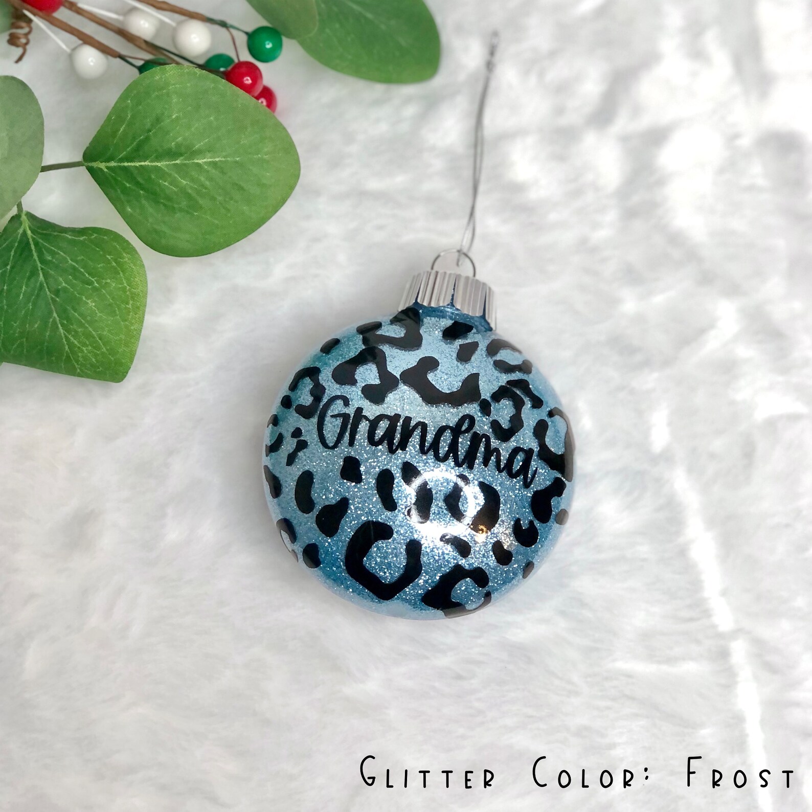 Leopard Print Ornament Personalized, Leopard Ornament Sets ...