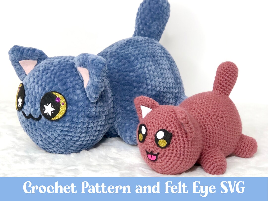 Crochet Cat Pattern, Felt Eye SVG for Amigurimi, Crochet Pattern, Cute ...