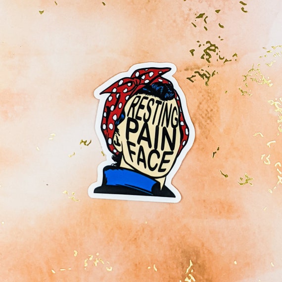 CHRONIC PAIN STICKER Resting Pain Face Sticker Die Cut - Etsy
