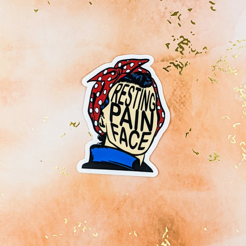 CHRONIC PAIN STICKER Resting Pain Face Sticker Die Cut - Etsy